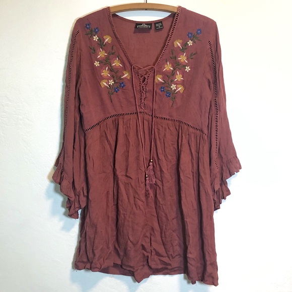 Angie | Dresses | Angie Boho Bell Sleeve Floral Mini Dress | Poshmark